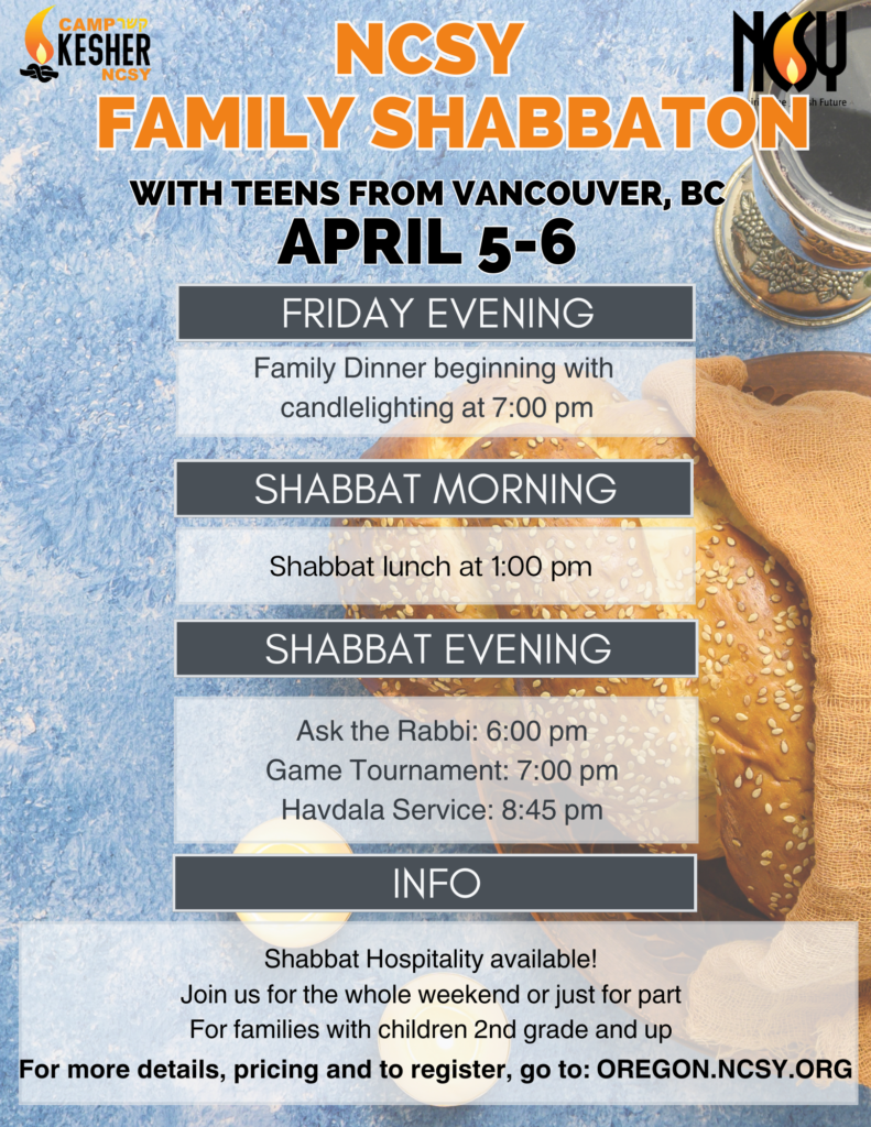 Family Shabbaton | Oregon NCSY